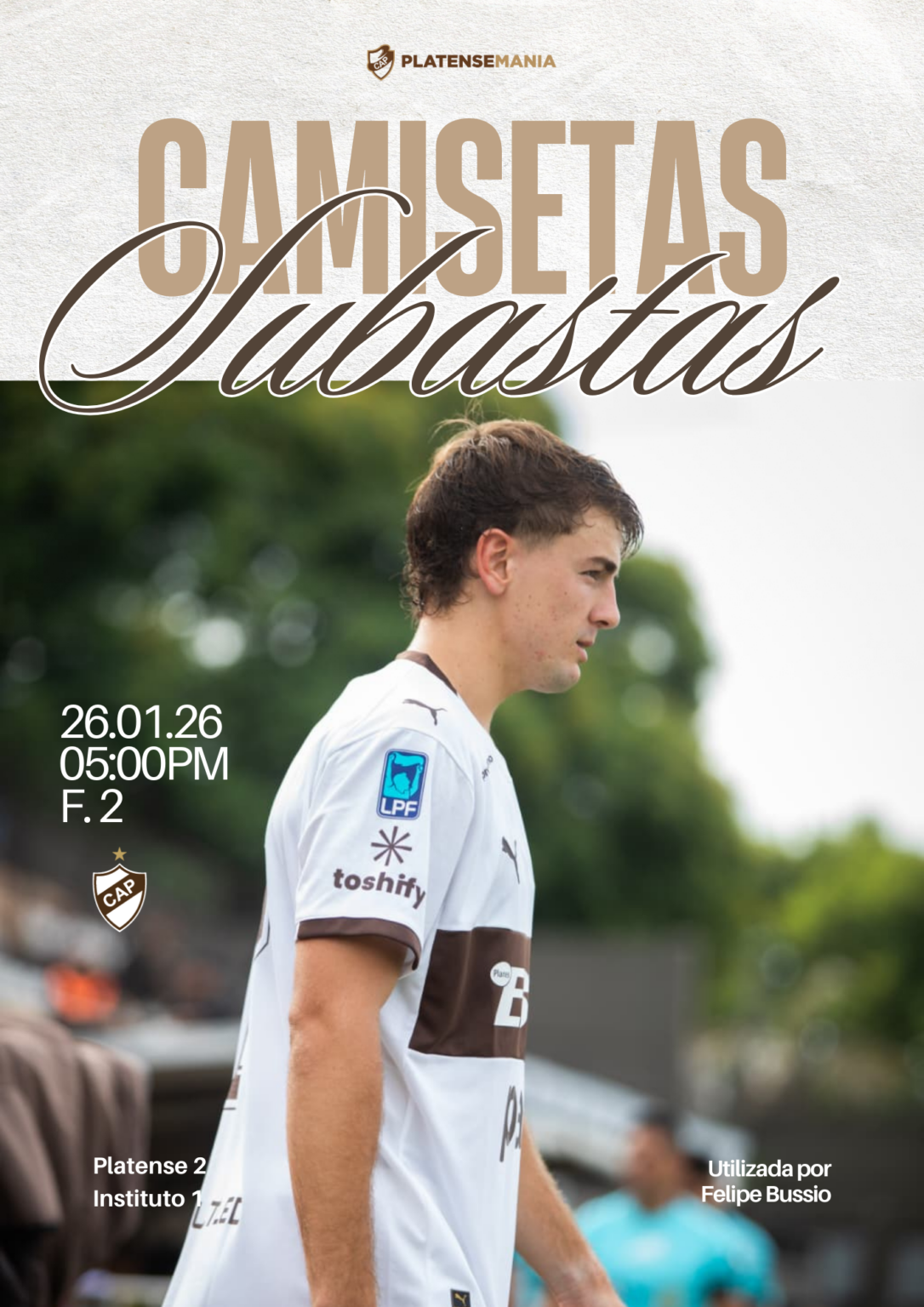 Camiseta Usada en partido vs Instituto Felipe Bussio - PlatenseMania